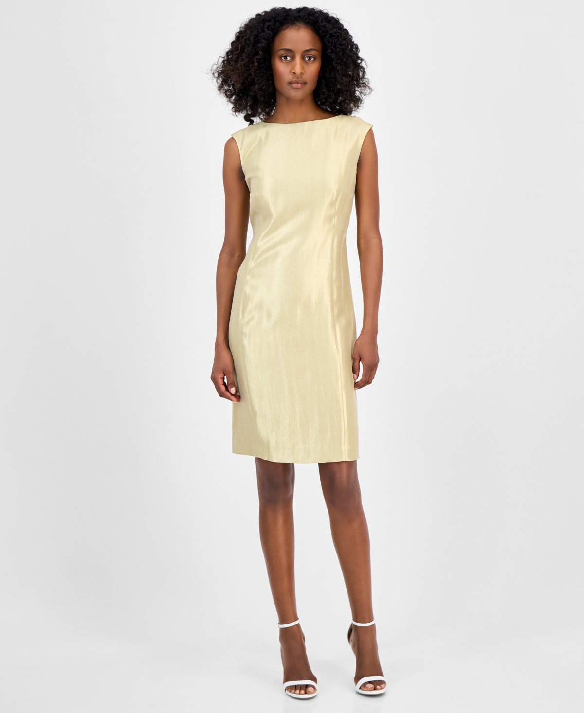 Click here for Anne Klein Womens Boat-Neck Sleeveless Sheath Dres... prices