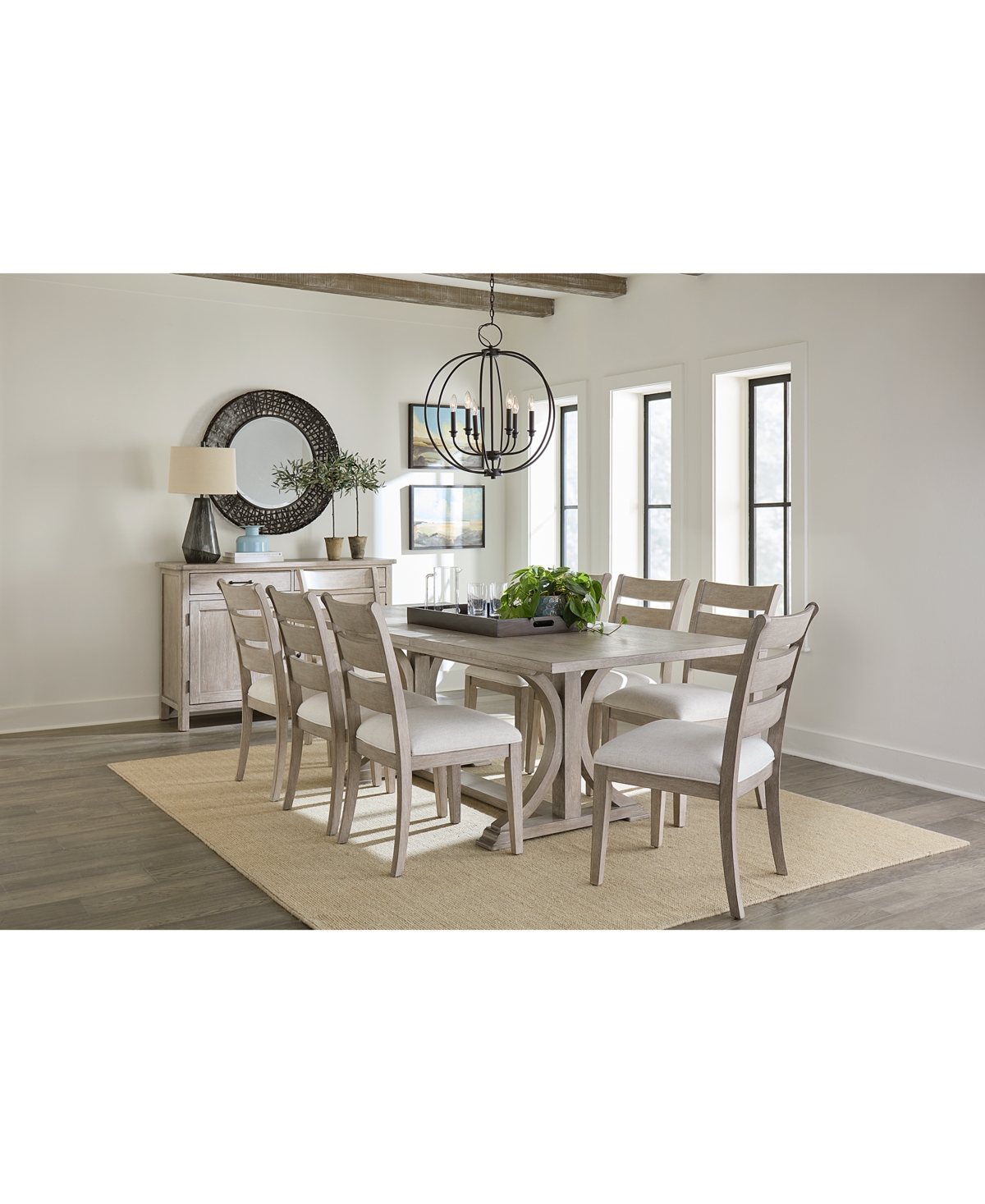 Click here for Sadie 9-Pc. Rectangular Dining Set (Table & 8 Ladd... prices