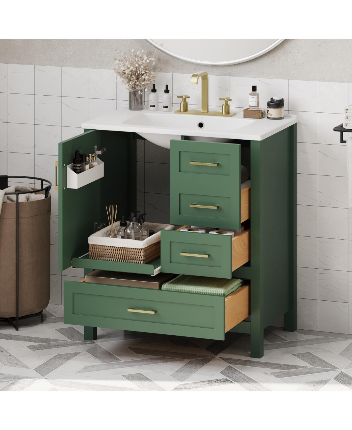 Click here for Streamdale 30" Green Bathroom Vanity Set with... prices