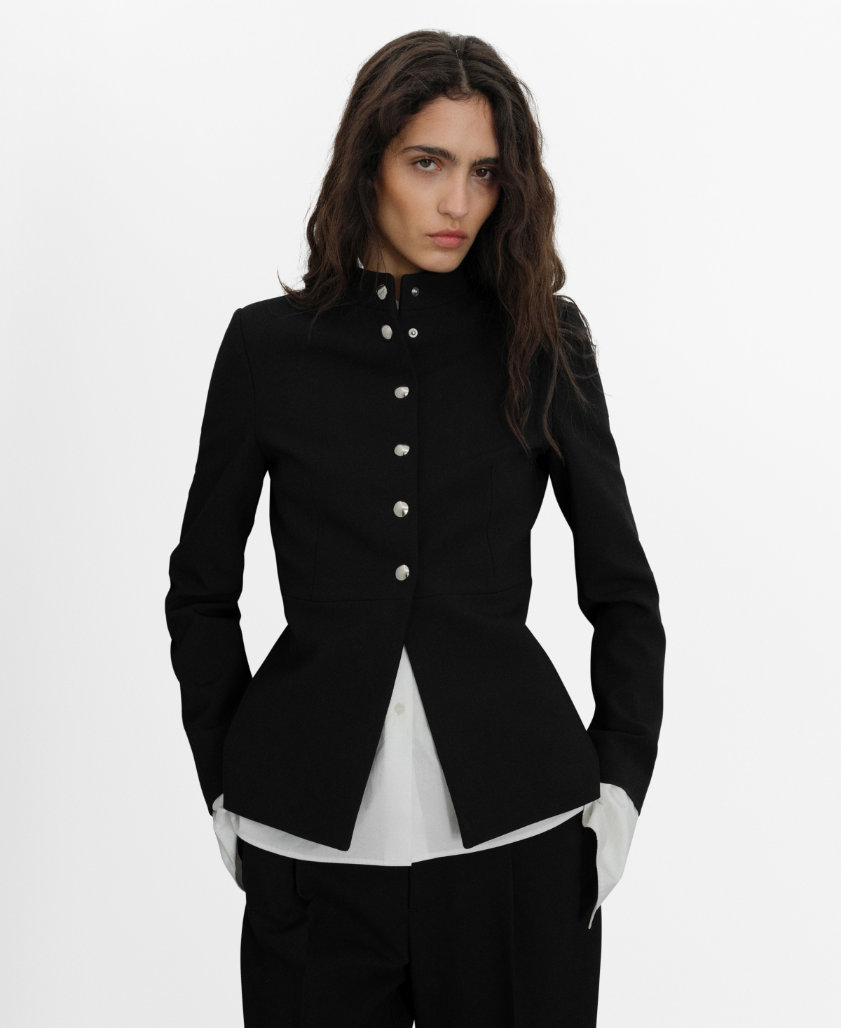 Click here for Mango Womens Mandarin Collar And Jewel Buttons Jac... prices