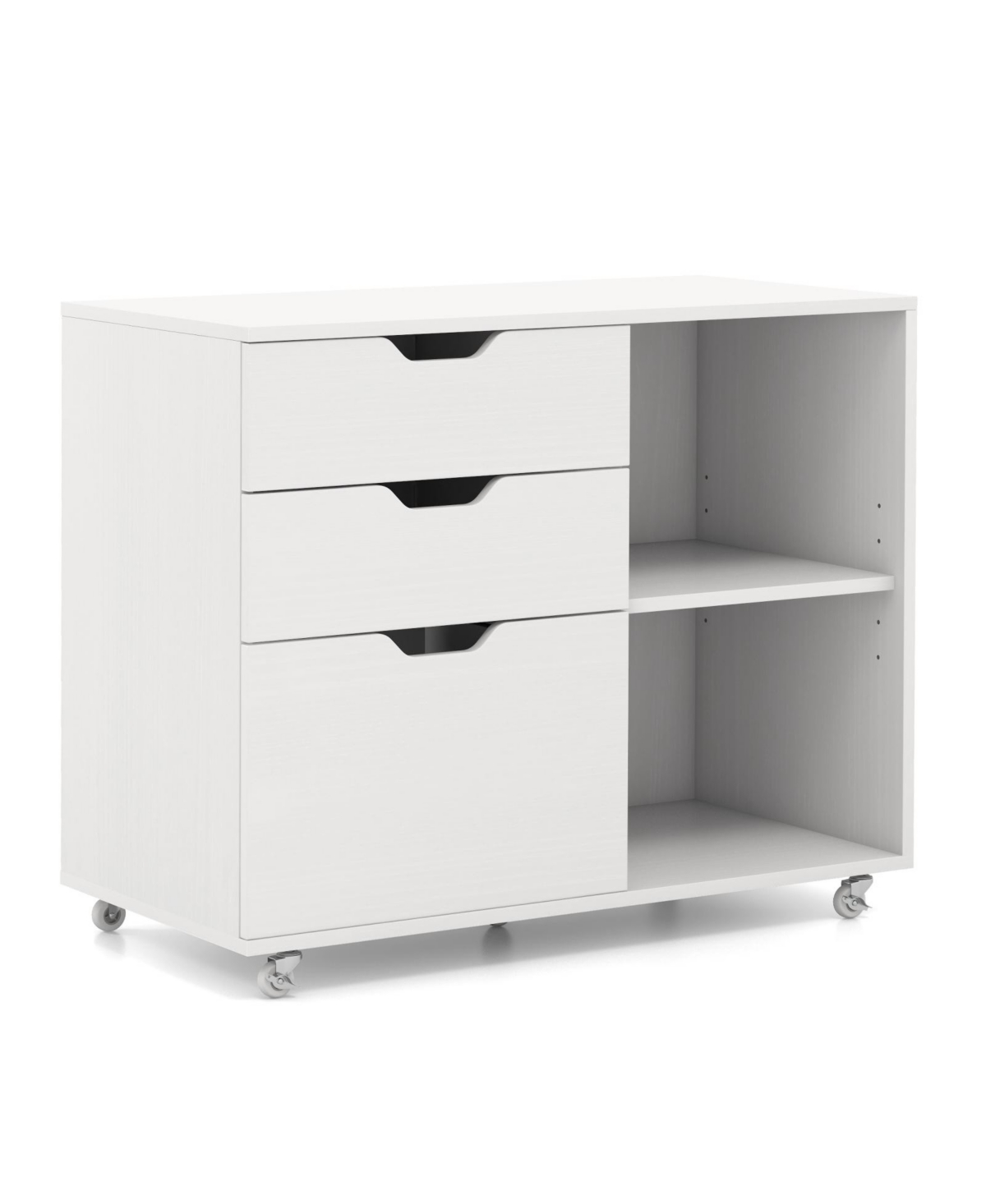 Click here for 3-Drawer File Cabinet with Adjustable Shelf and Wh... prices