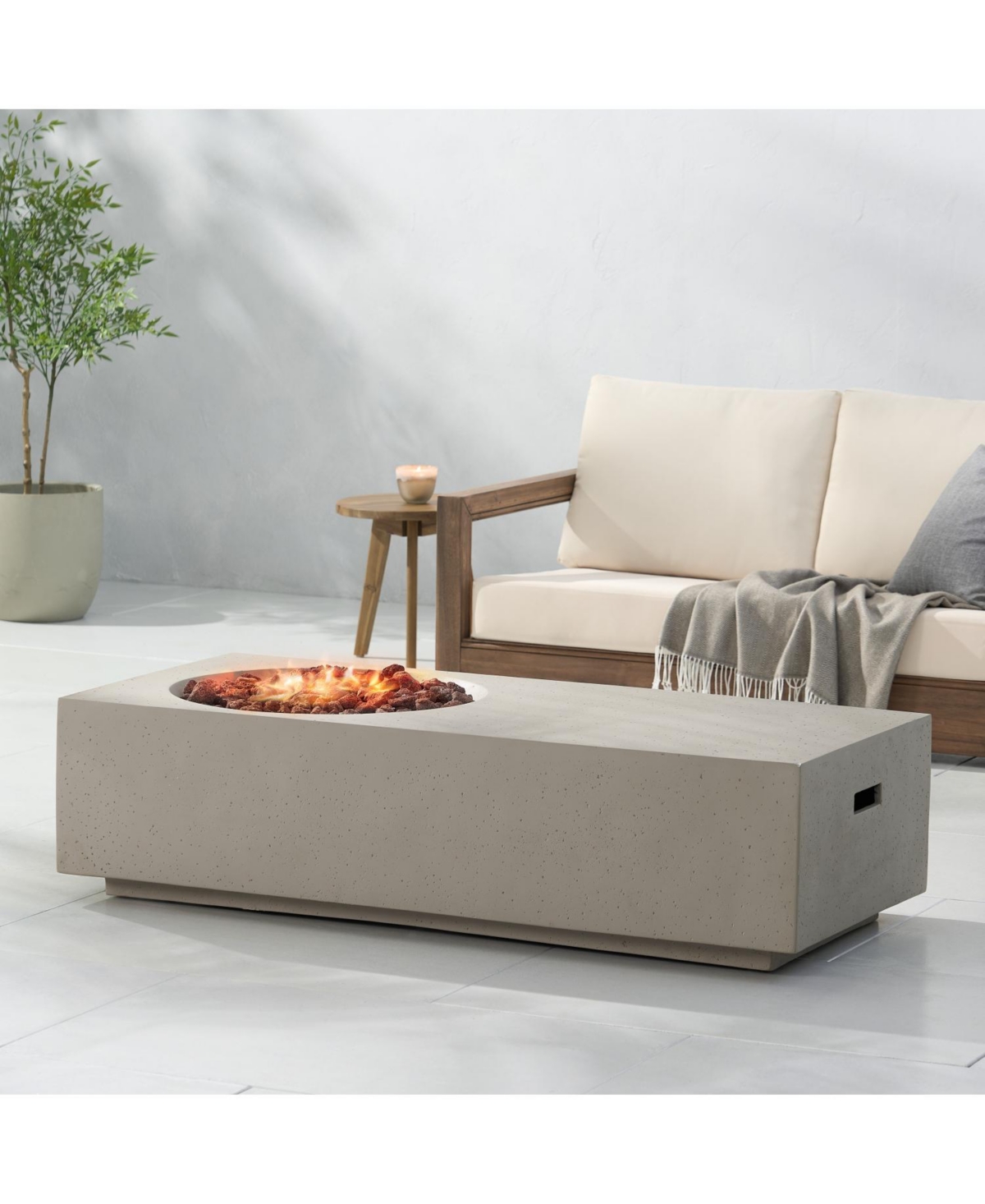 Click here for Streamdale Modern Concrete Fire Pit Table Chic & M... prices