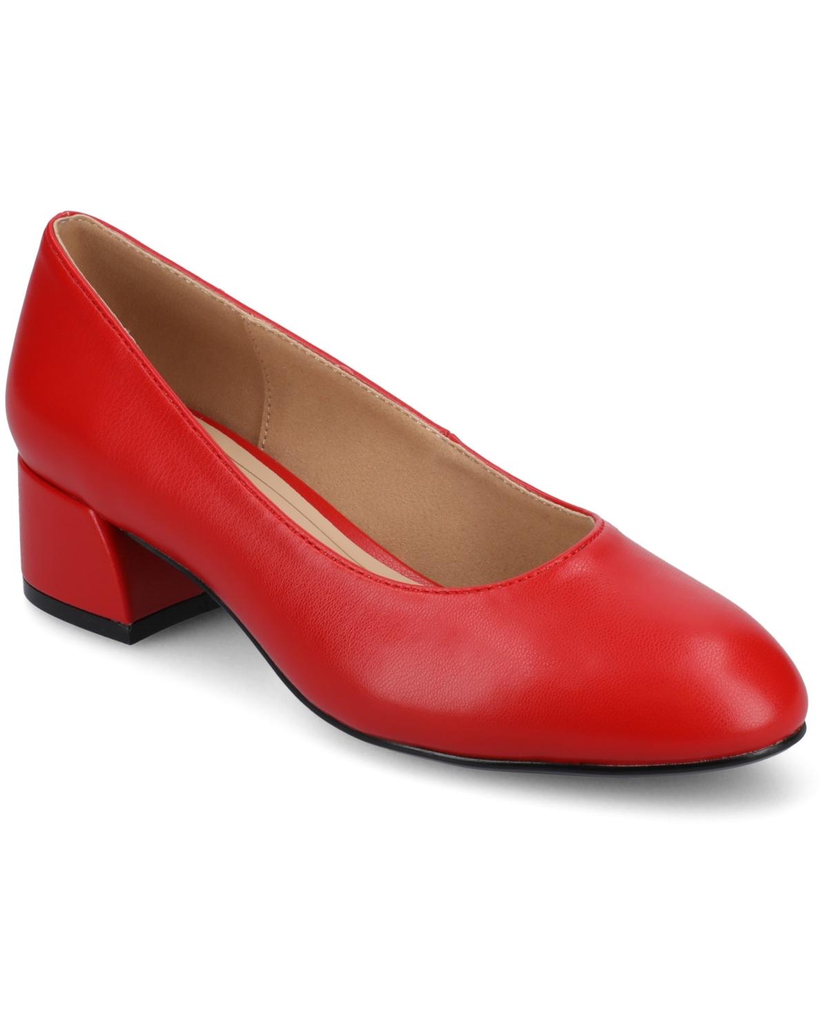 Journee Collection Womens Saarii Round Toe Block Heel Pumps - Red