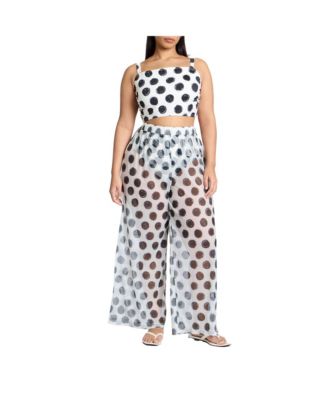 ELOQUII Women's Plus Size Wide Leg Cover-Up Pant - Macy's