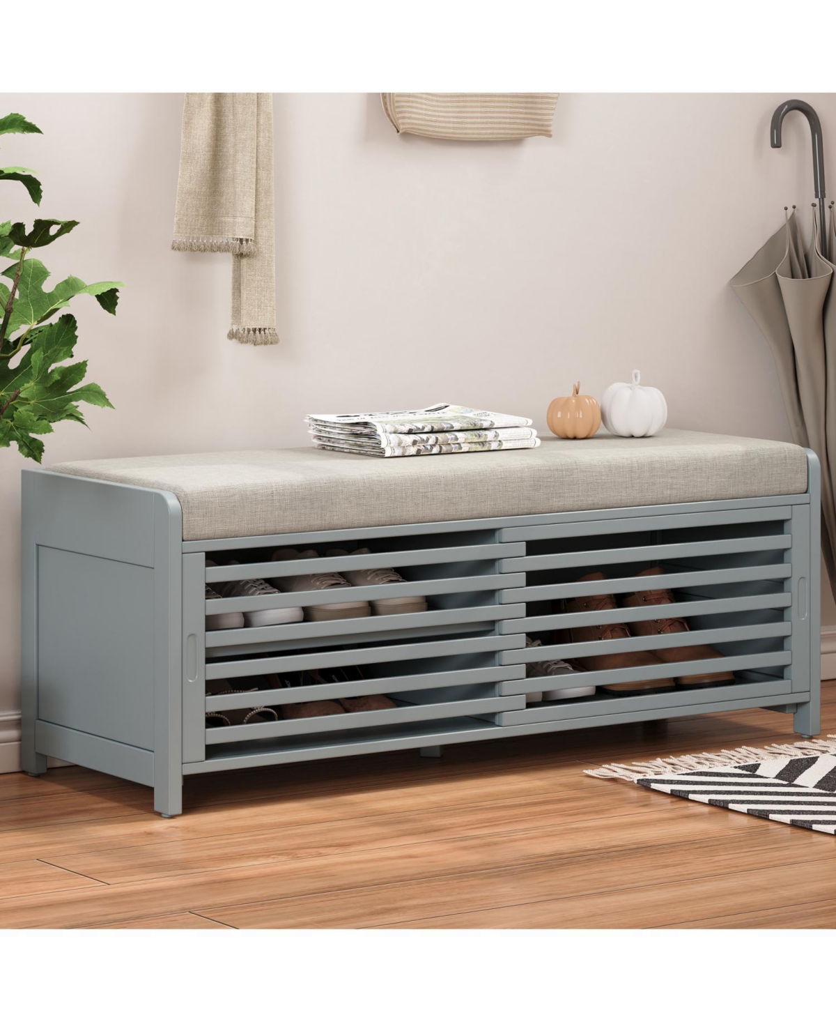 Click here for Streamdale Distressed Shutter Storage Bench with A... prices