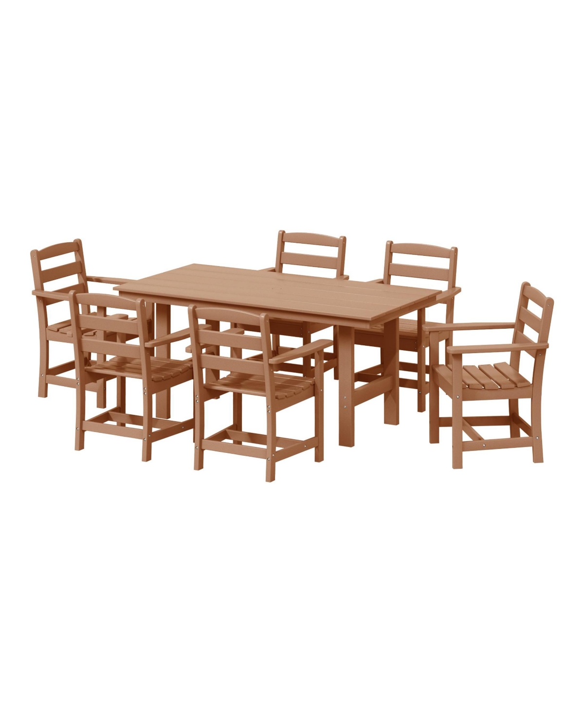 Click here for 7-Piece Hdpe Outdoor Rectangular Patio Dining Tabl... prices