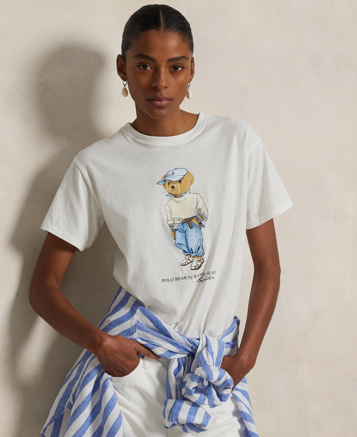 Polo Ralph Lauren Womens Polo Bear Cotton Jersey Tee - Nevis