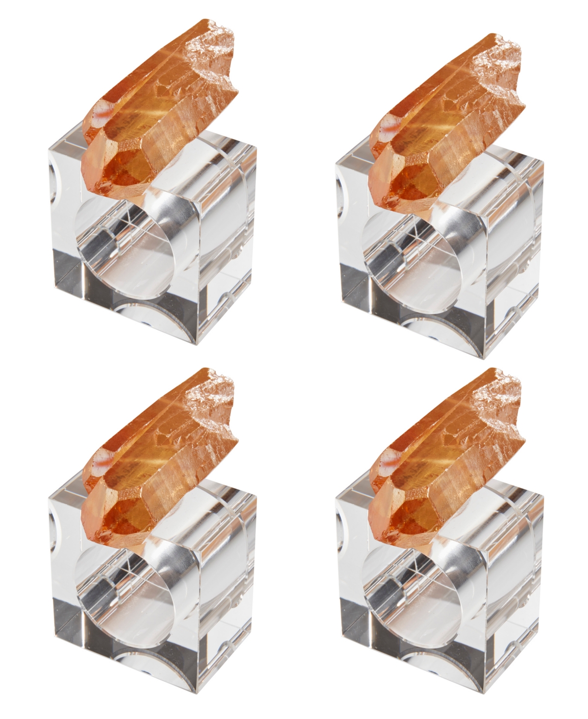 Click here for Saro Lifestyle Luxe Quartz Napkin Ring  Set of 4 -... prices