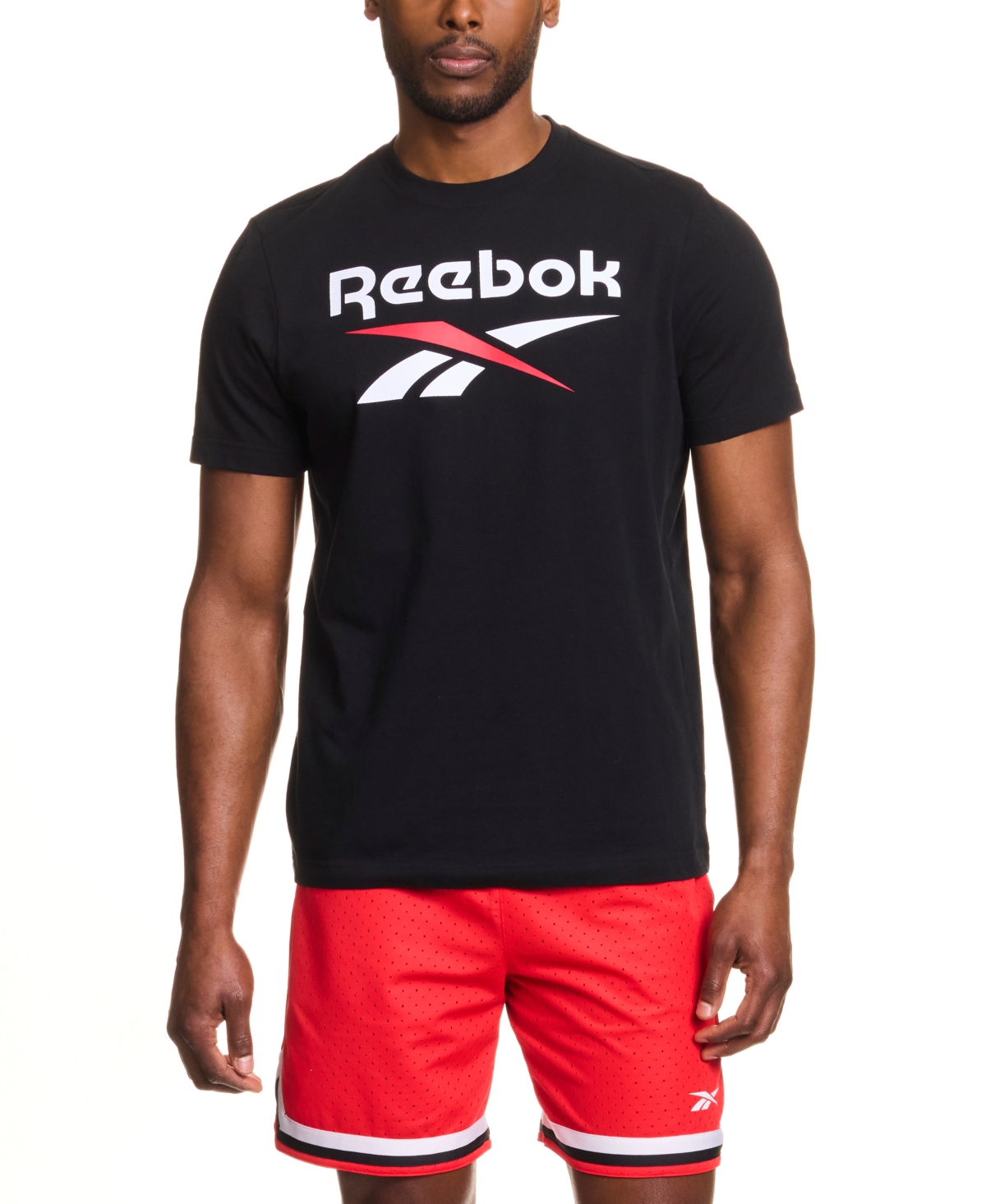 Click here for Reebok Mens Classic Logo T-Shirt - Black/wht/red prices