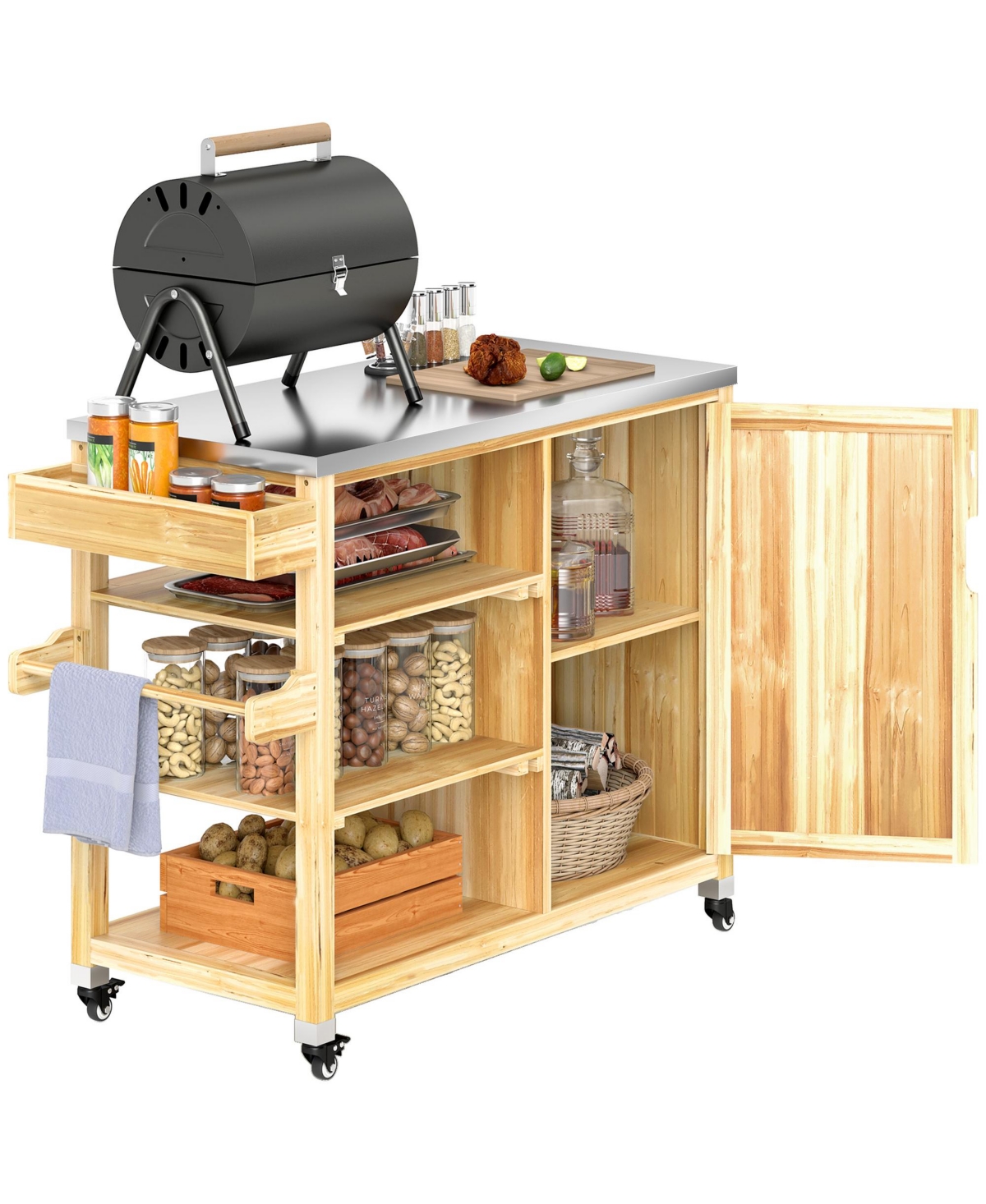 Click here for Outsunny Grill Cart  Stainless Steel Top Kitchen I... prices