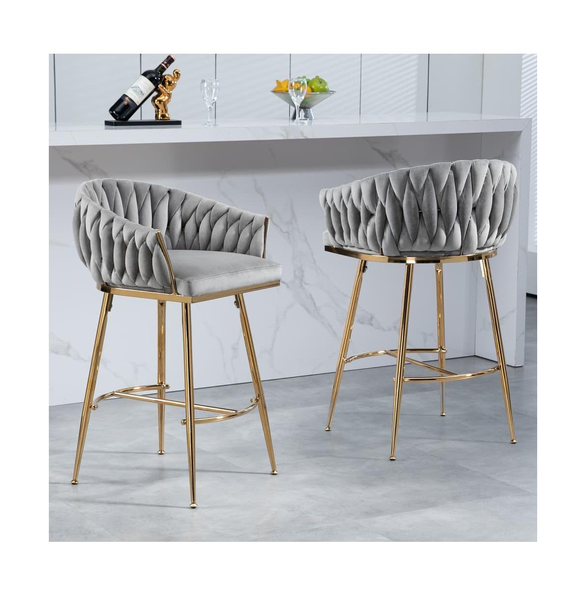 Click here for 26 Inch Velvet Counter Height Bar Stools with Hand... prices