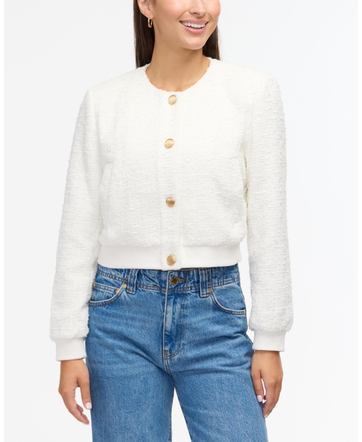 Click here for Ellen Tracy Women s Boucle Cropped Bomber Jacket -... prices