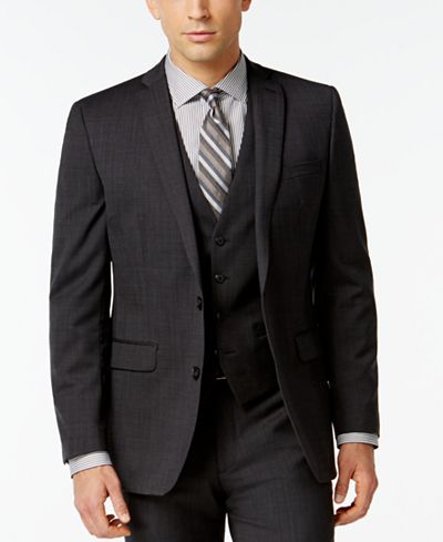 Bar III Dark Charcoal Slim-Fit Jacket - Suits & Tuxedos - Men - Macy's