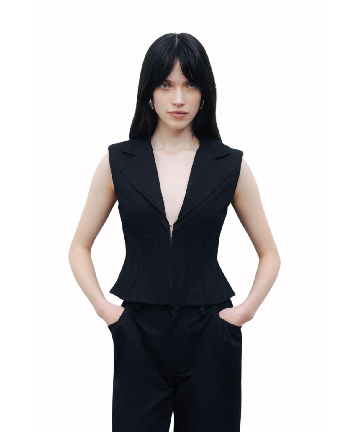 Click here for Nocturne Womens Corset-Designed Vest - Black prices