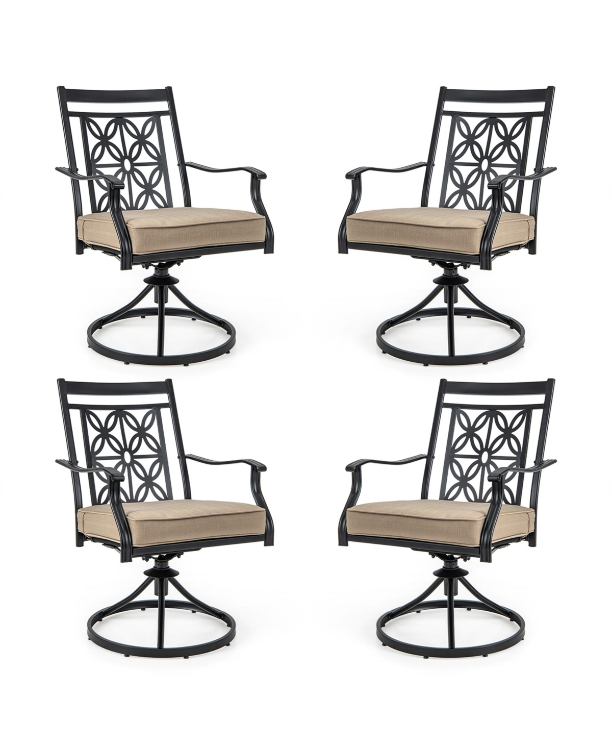 Click here for Patio Swivel Chair 4 Pcs Outdoor Bistro Dining Cha... prices