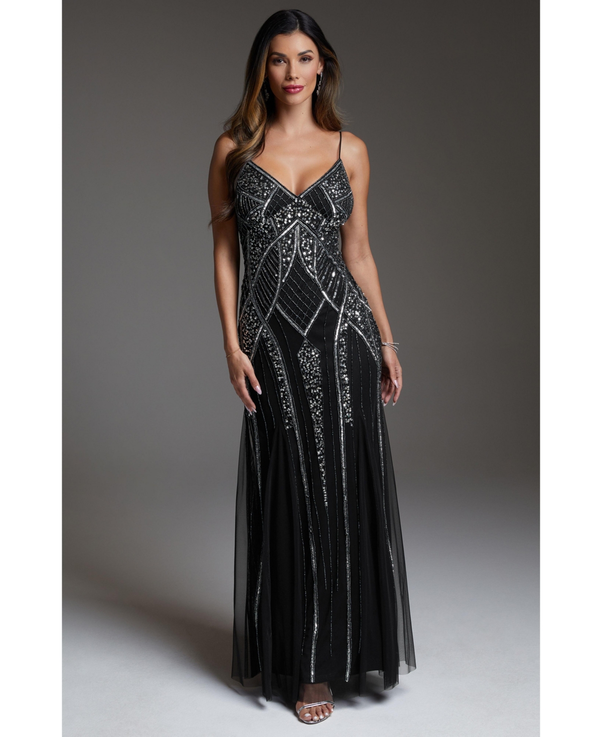 Click here for Bebe Womens Beaded Gown - Black prices