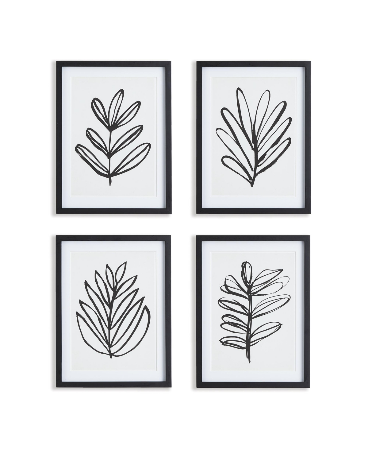 Click here for Sketched Leaf Prints Set of 4 - Black prices