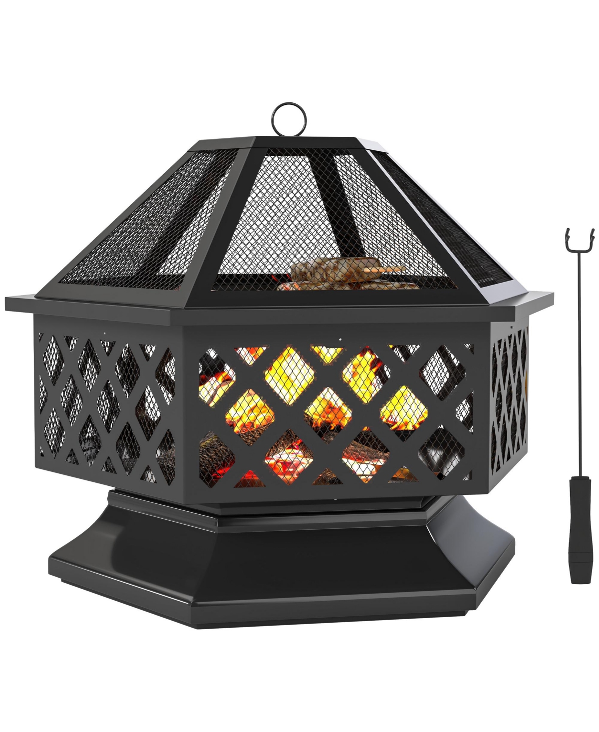 Click here for Outsunny 28" Outdoor Fire Pit with Grill Poke... prices