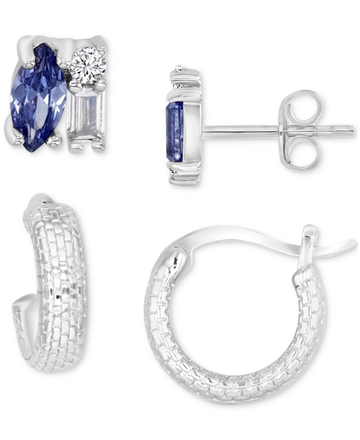 Click here for 2-Pc. Set Blue & White Cubic Zirconia Cluster Stud... prices