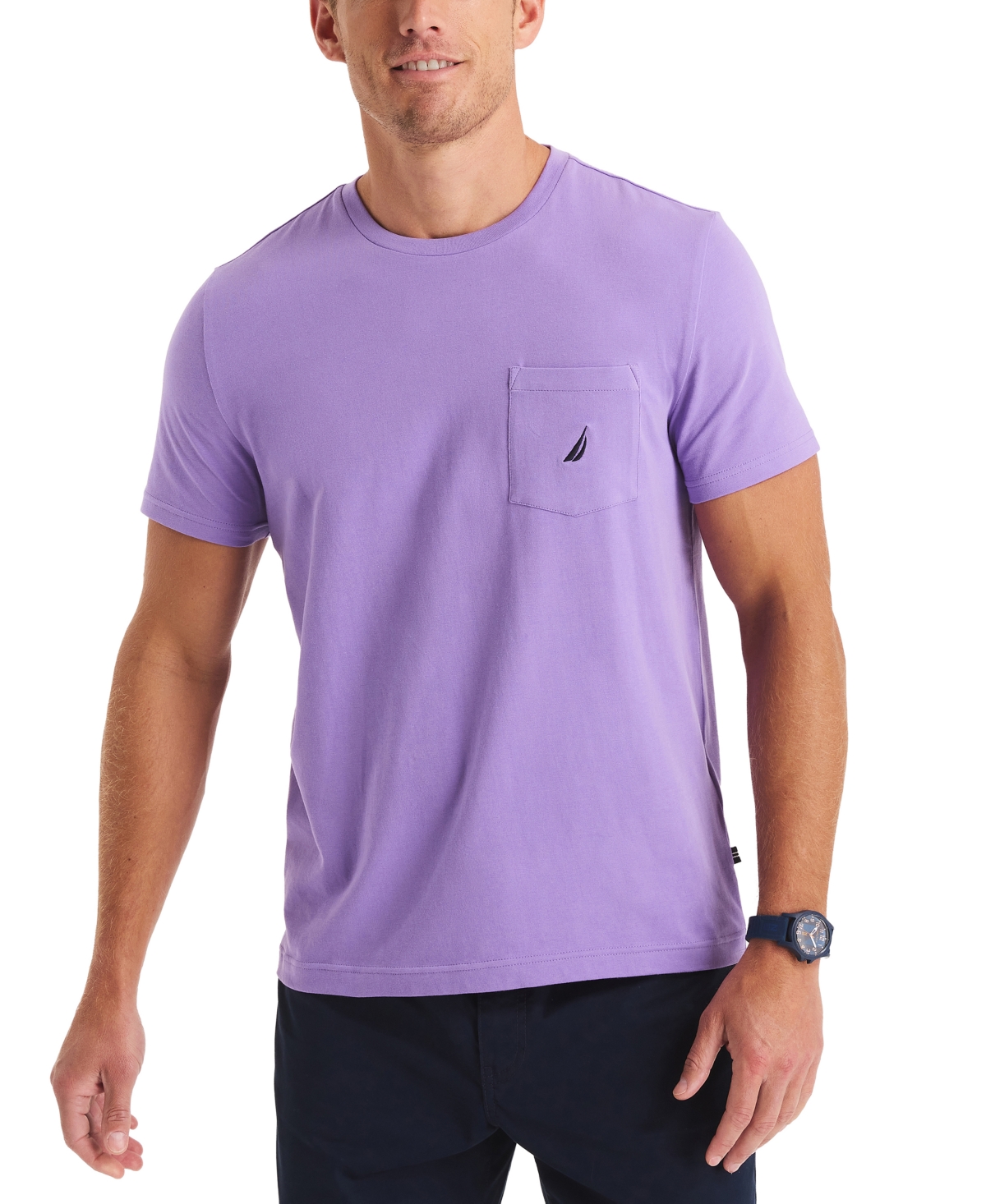 Click here for Nautica Mens Classic-Fit Solid Crew Neck Pocket T-... prices