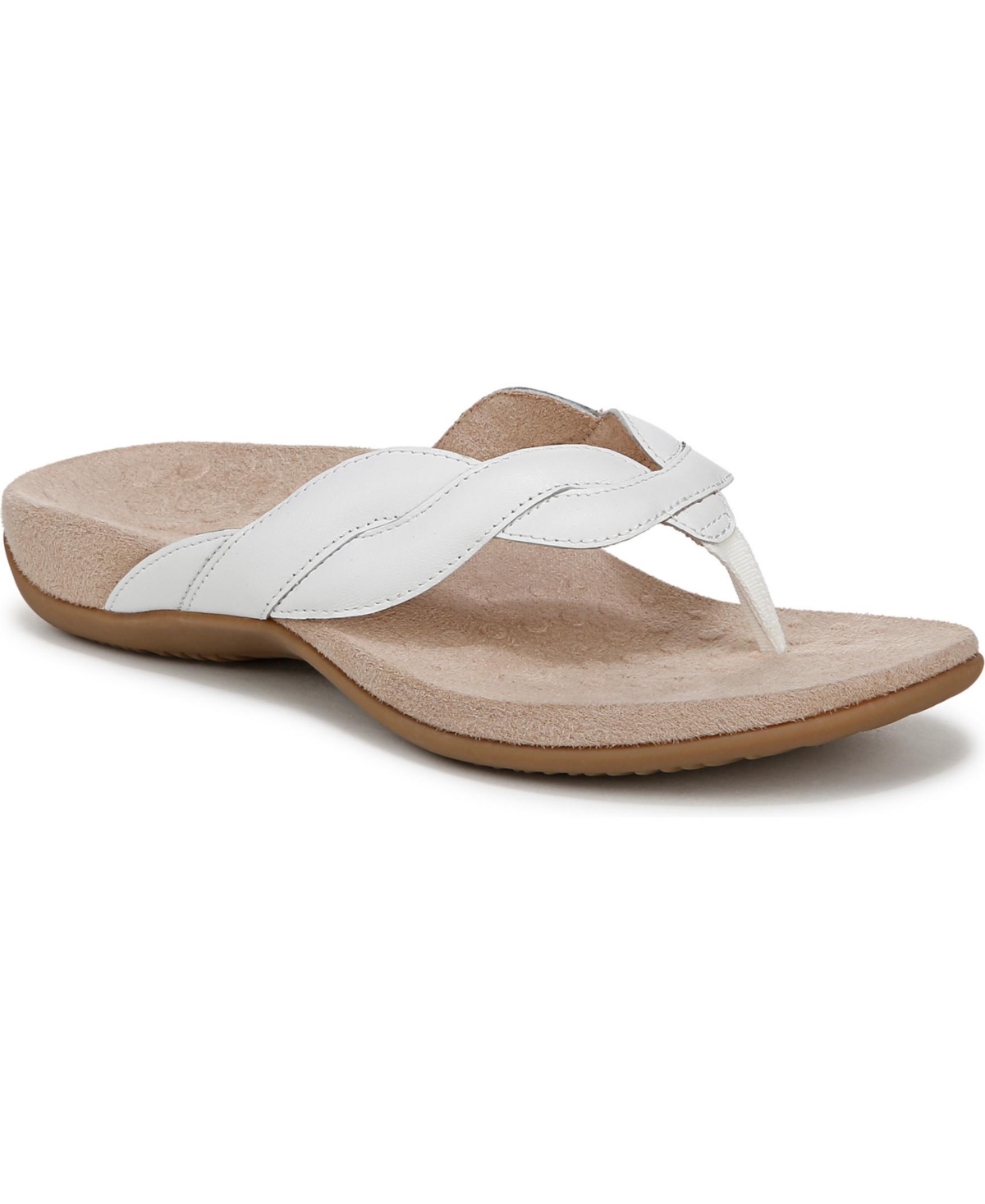 Click here for Vionic Womens Bella Braid Thong Sandals - White le... prices