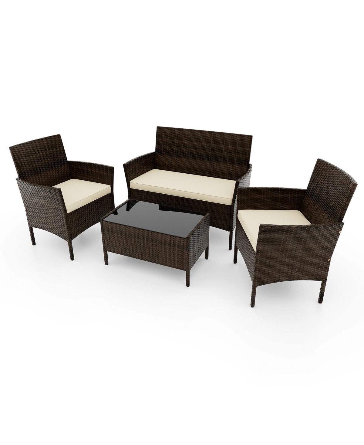 Click here for Gymax 4 Piece Outdoor Wicker Furniture Set Patio R... prices