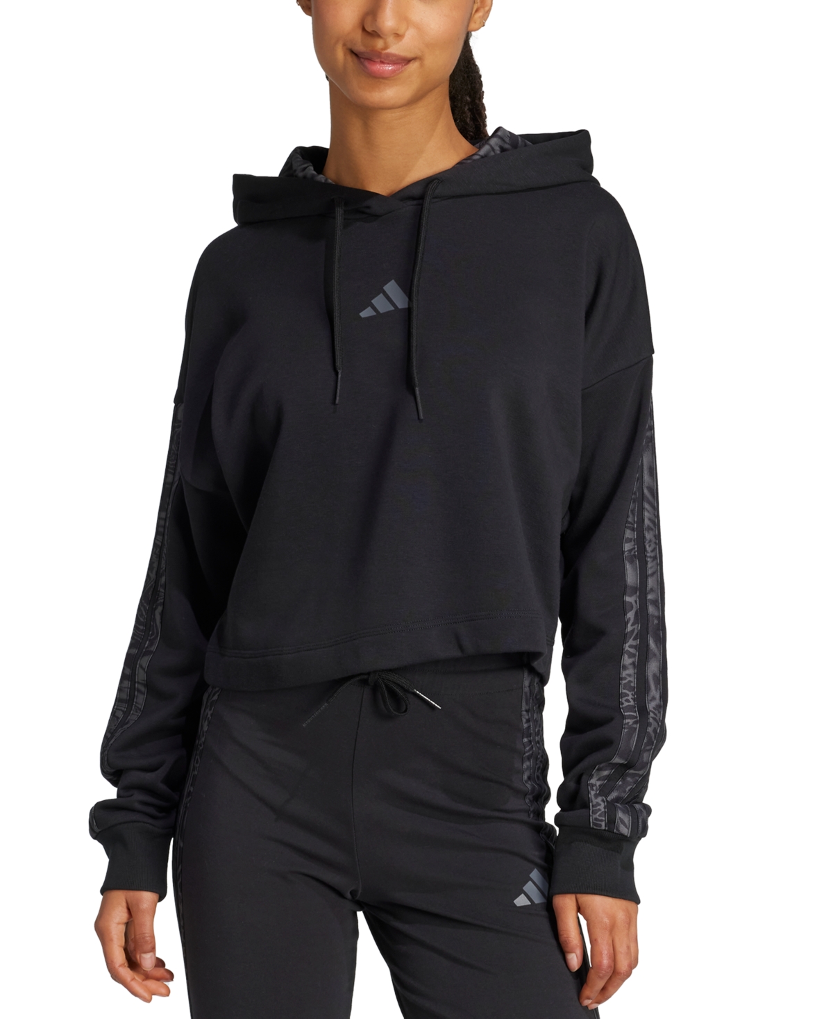 Click here for adidas Womens Printed 3-Stripe French Terry Pullov... prices