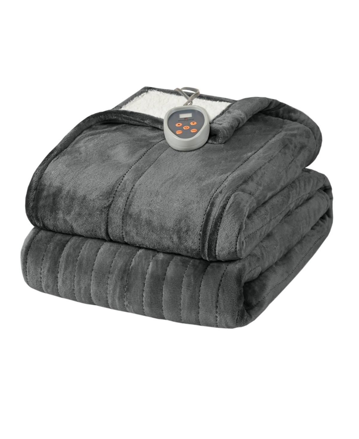 Woolrich Electric Reversible Plush to Berber Blanket  Full - Grey