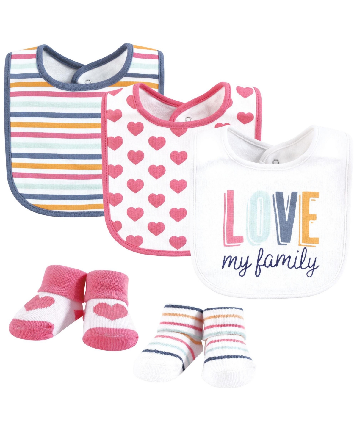 Click here for Hudson Baby Girls 5Pk Bibs and Socks Set - Love fa... prices