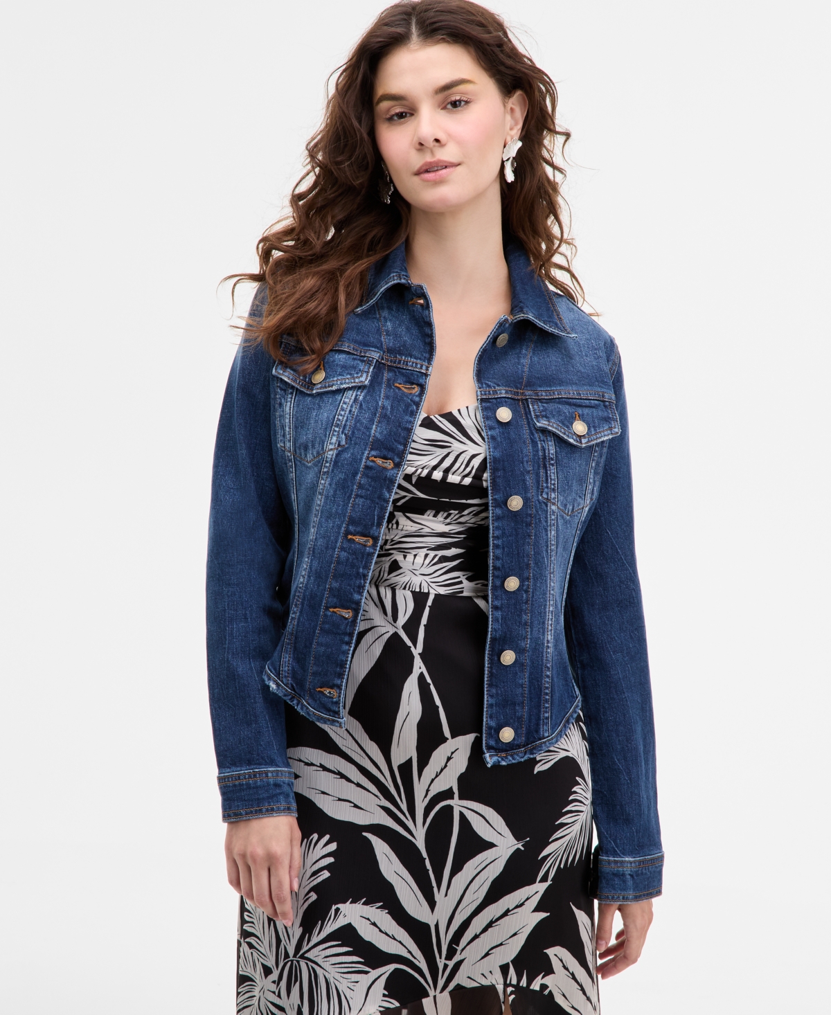 Click here for Guess Womens Annalise Denim Button-Front Shacket -... prices
