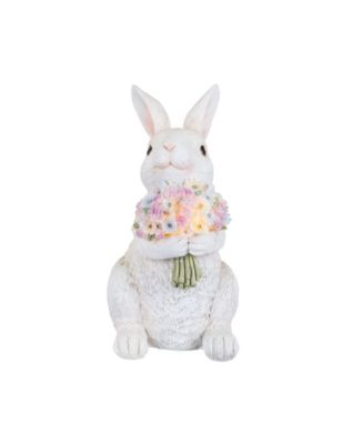 Easter Bunny w/ Floral Bouquet Lighted Figure Figurine - Macy's