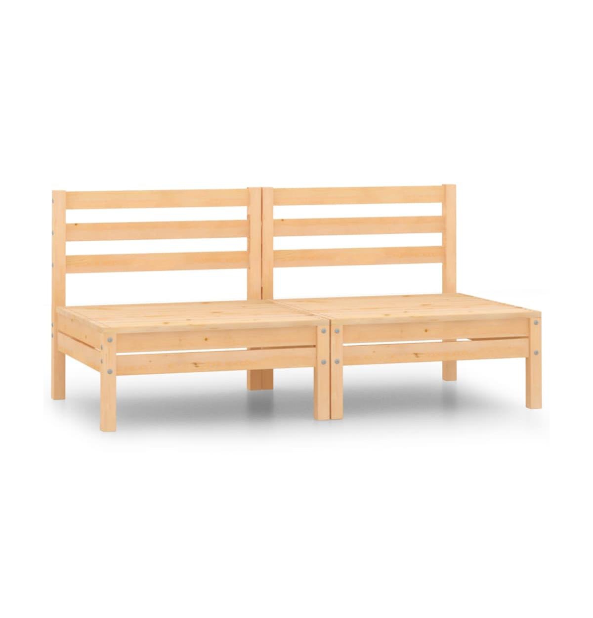 Click here for Patio Middle Sofas 2 pcs Solid Wood Pine - Brown prices