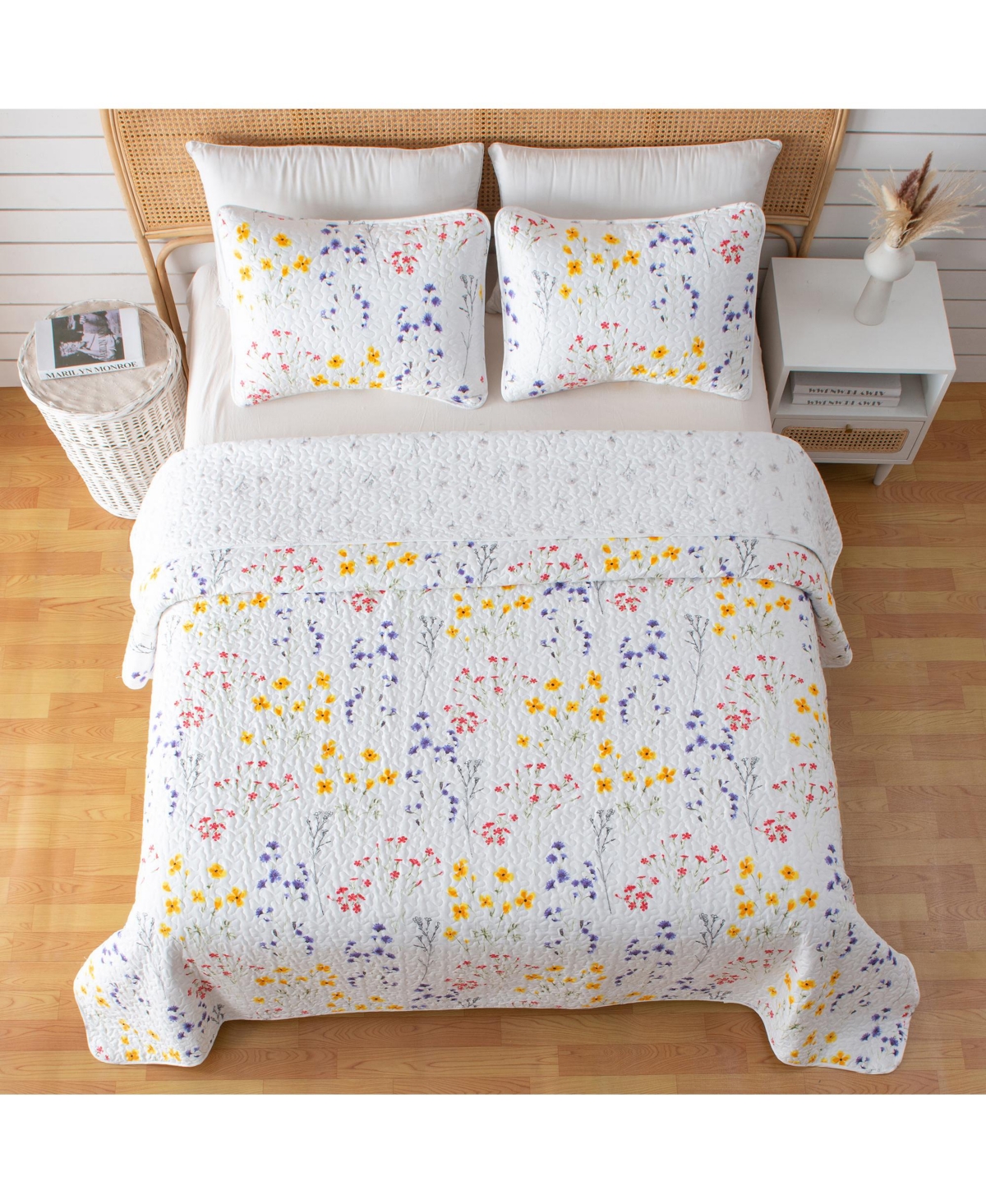 Click here for Linery & Co. Colorful Floral Microfiber Quilt Set... prices