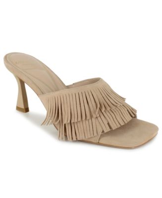 Kenneth Cole New York Women's Darby Fringe Slip On Dress Sandals - Macy's