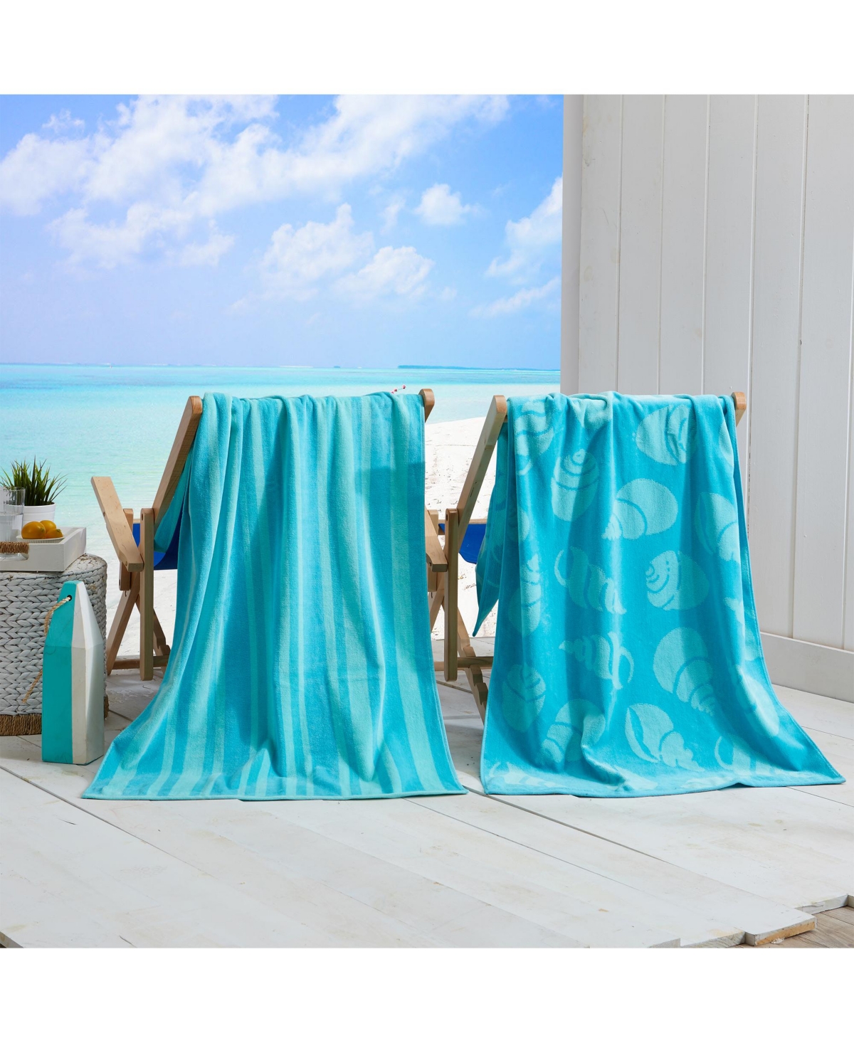 Click here for Linery & Co. 100 Cotton Jacquard 2 Pack Summer Bea... prices