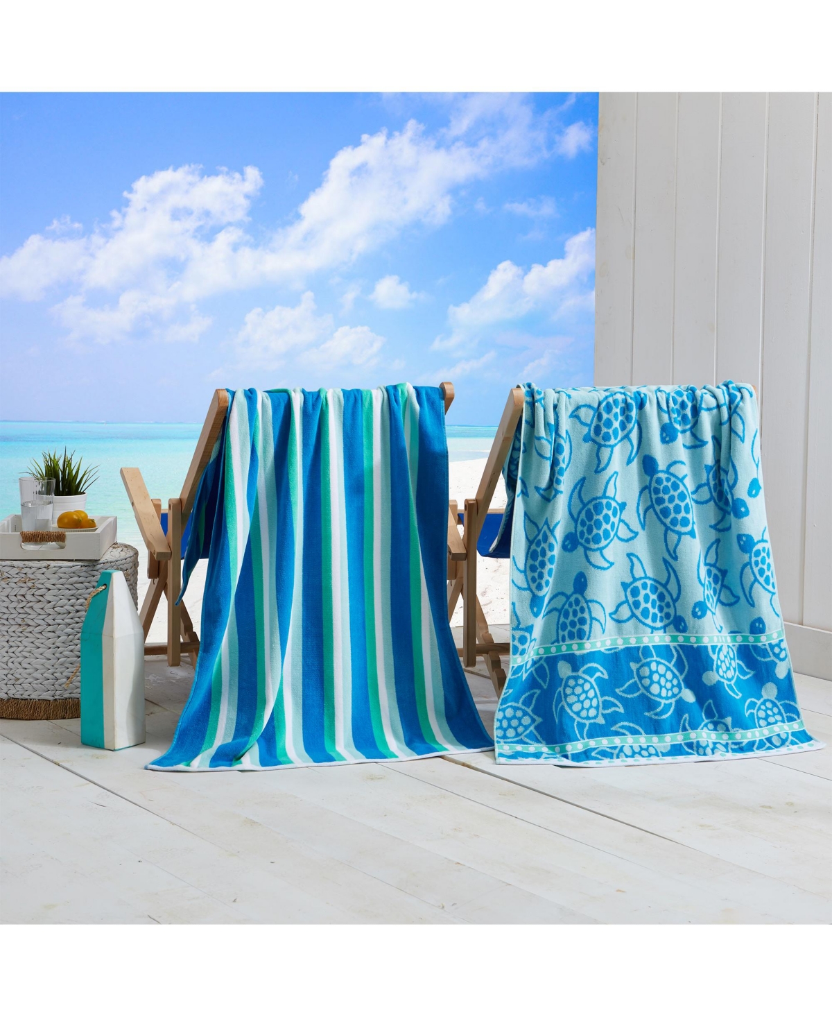 Click here for Linery & Co. 100 Cotton Jacquard 2 Pack Summer Bea... prices