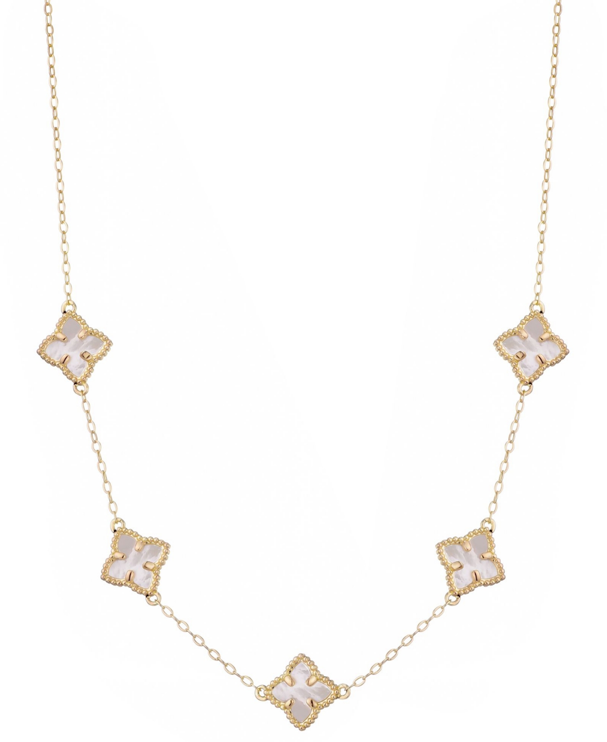 Click here for Adornia White Mother Of Pearl Floral Necklace - Wh... prices