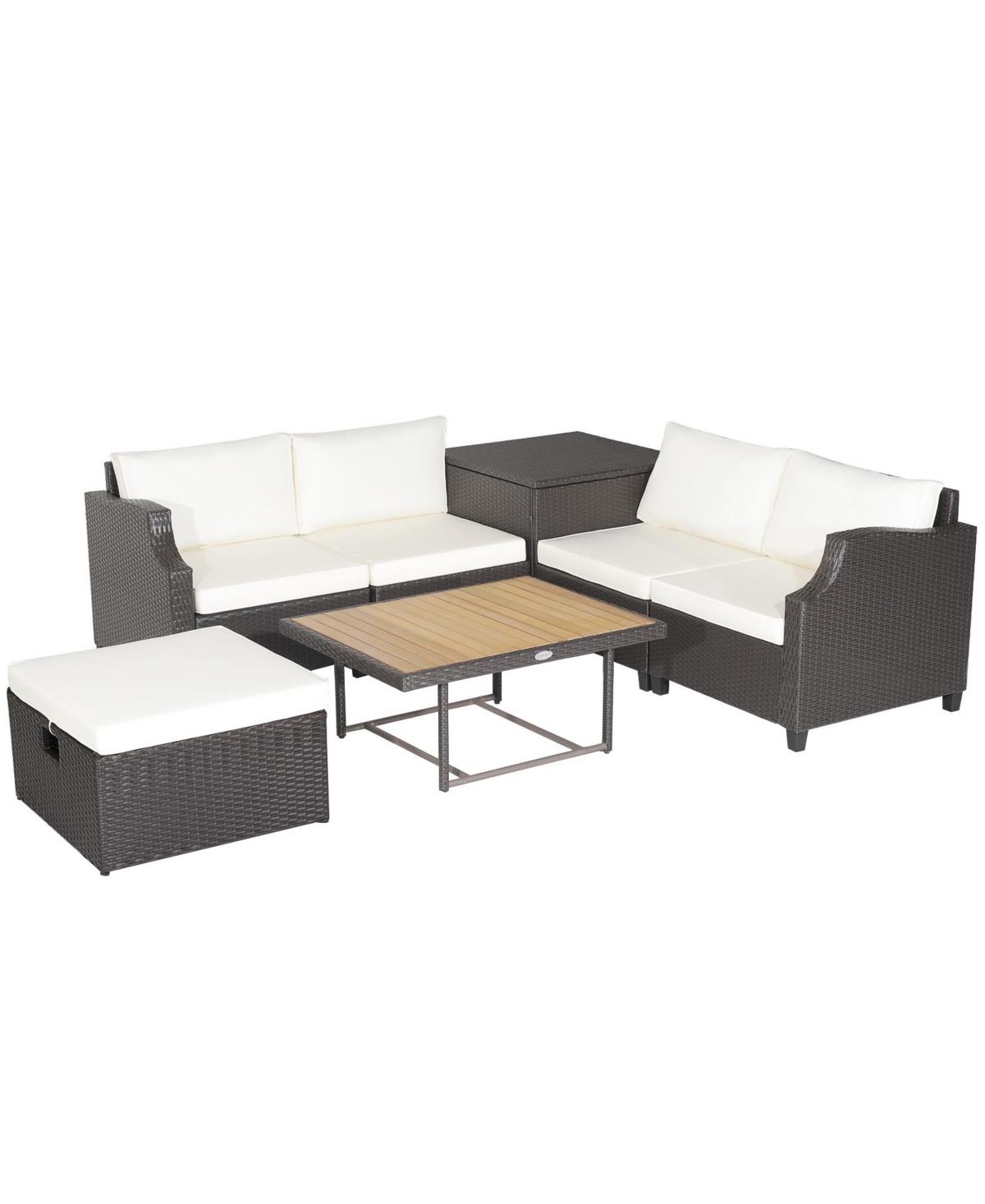Click here for Gymax 7 Piece Patio Pe Wicke Furniture Set Convers... prices