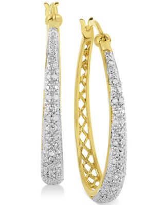Victoria Townsend Diamond Hoop Earrings (1/2 ct. t.w.) in Sterling ...
