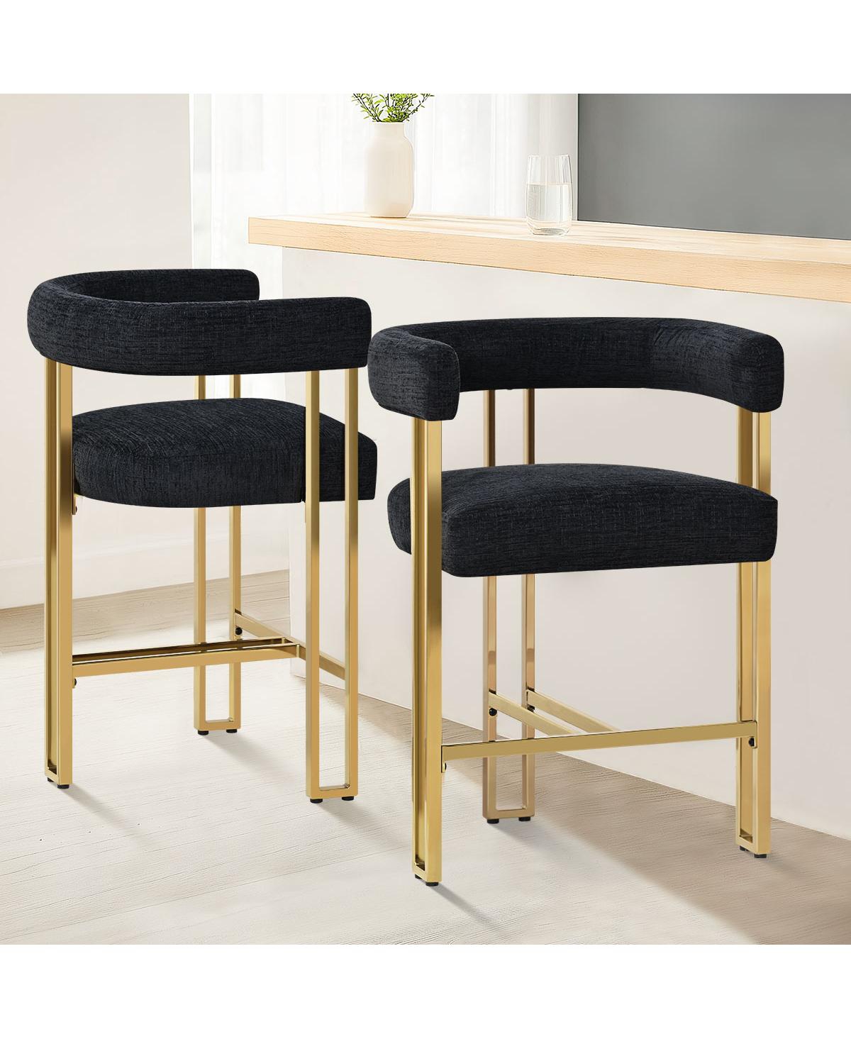 Click here for Set of 2 Counter Height Bar Stools  25 Upholstered... prices