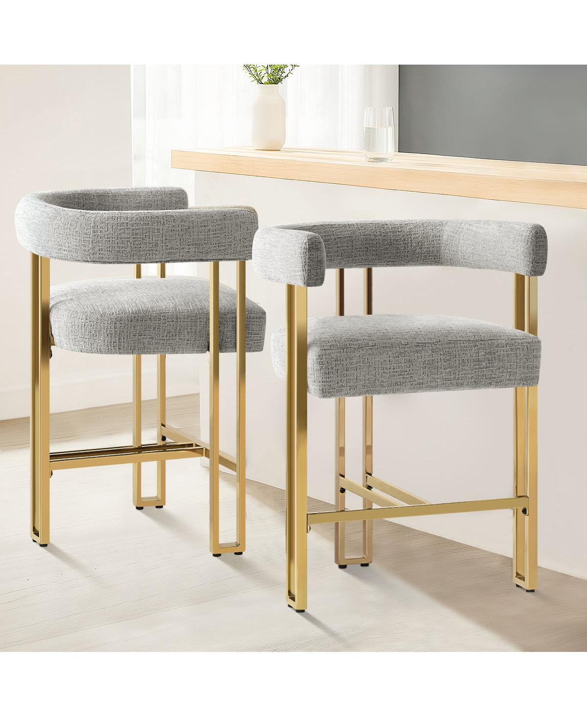 Click here for Set of 2 Counter Height Bar Stools  25 Upholstered... prices