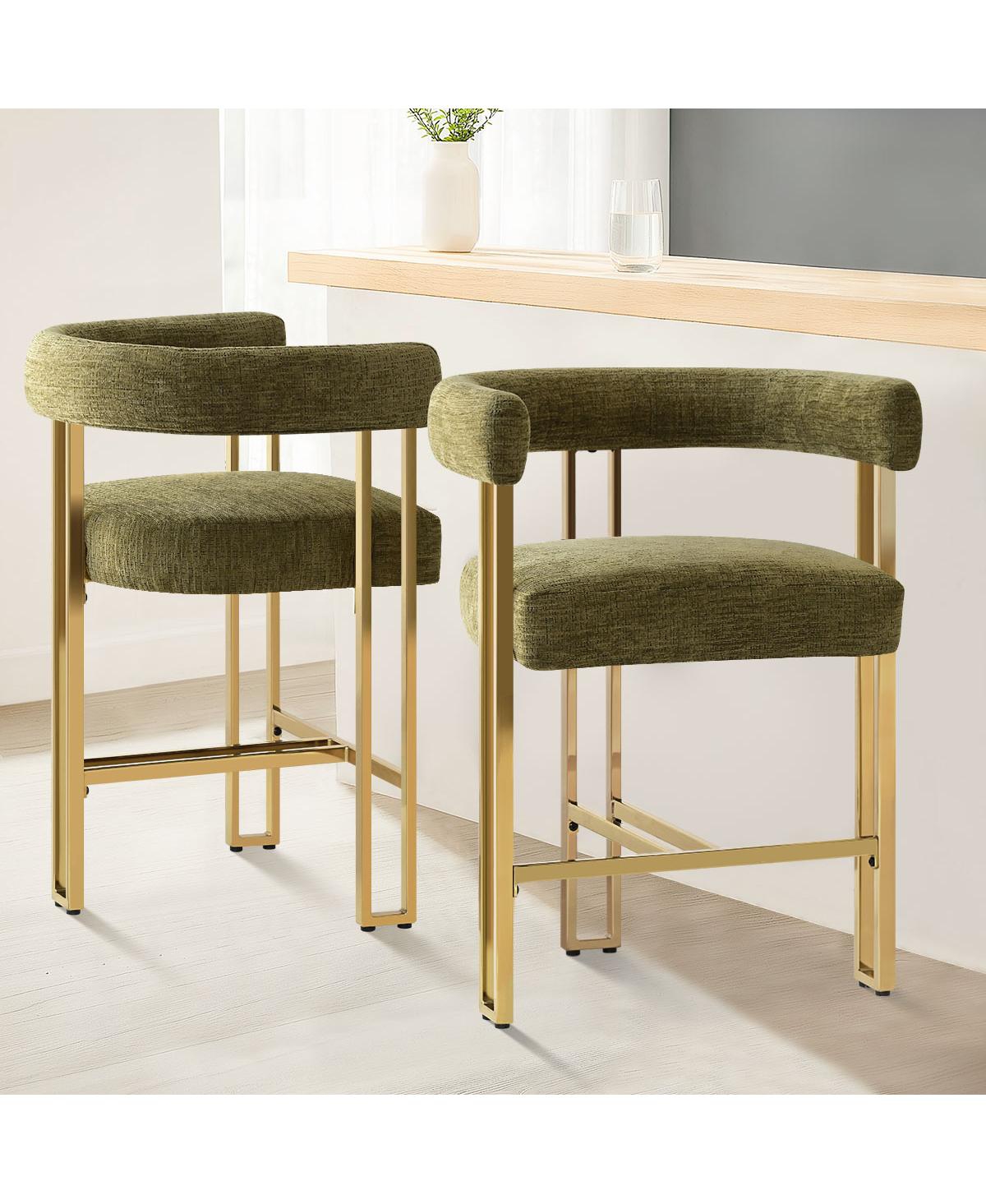 Click here for Set of 2 Counter Height Bar Stools  25 Upholstered... prices