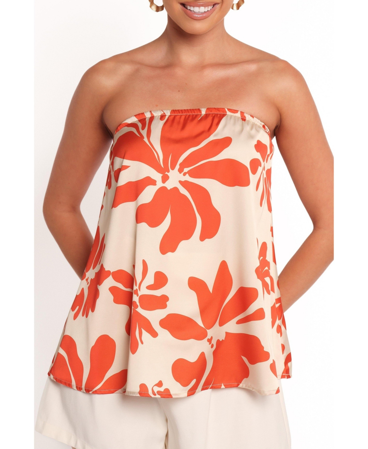 Click here for Petal and Pup Womens Beca Strapless Top - Red prices
