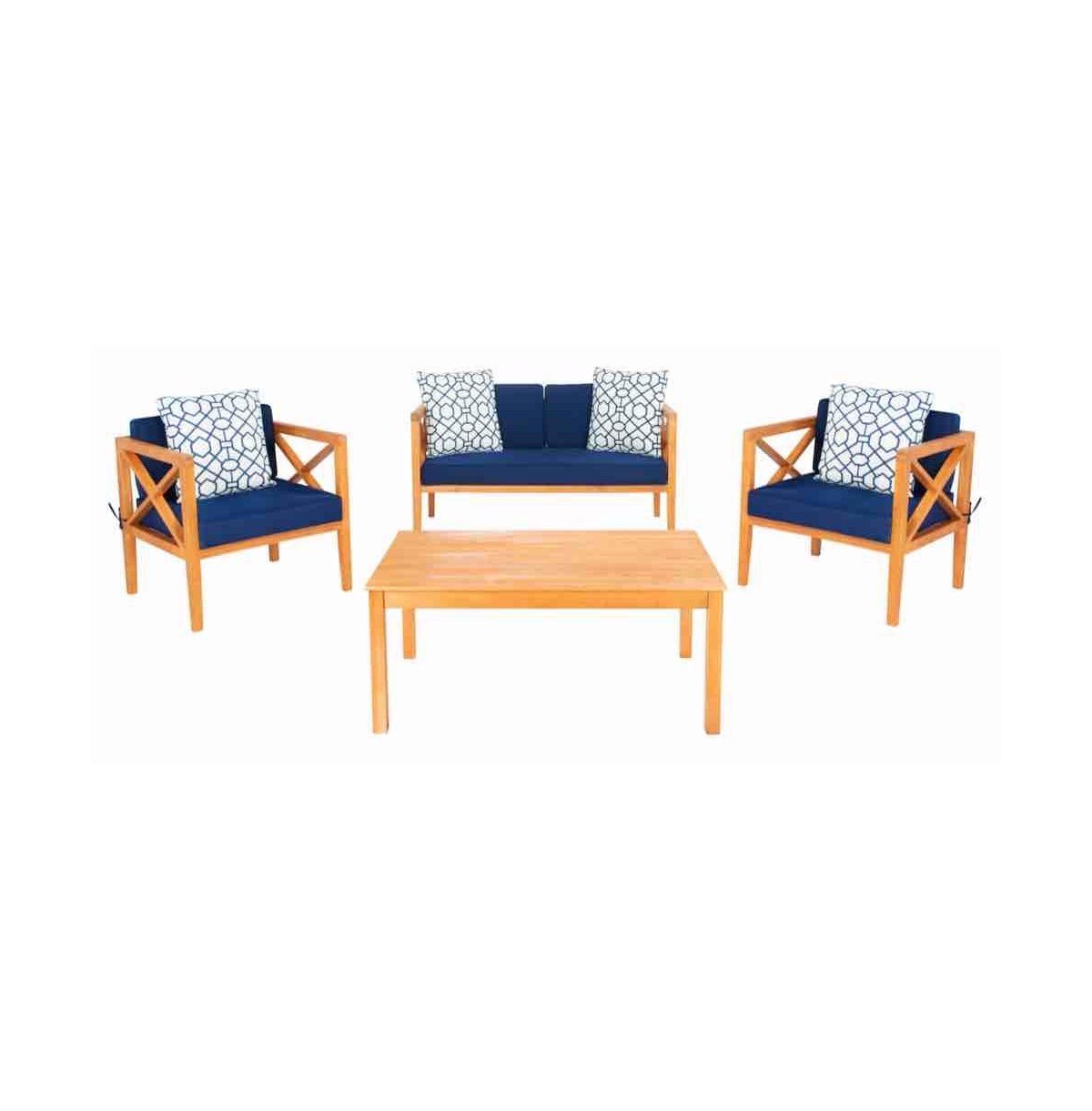 Click here for Nunzio 4 Pc Outdoor Set With Accent Pillows - Brow... prices