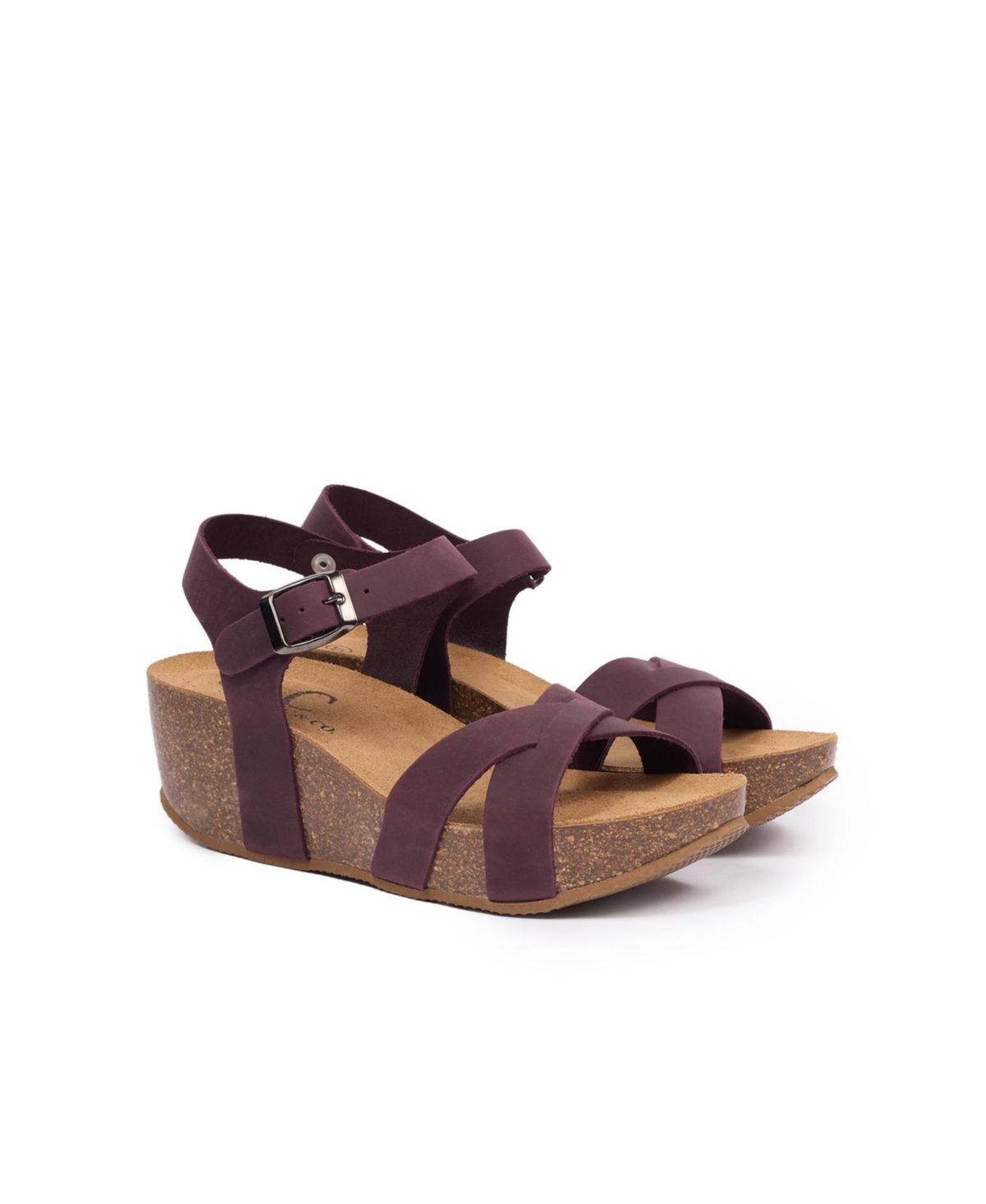 Click here for Crossover Wedge Sandal - Damson prices