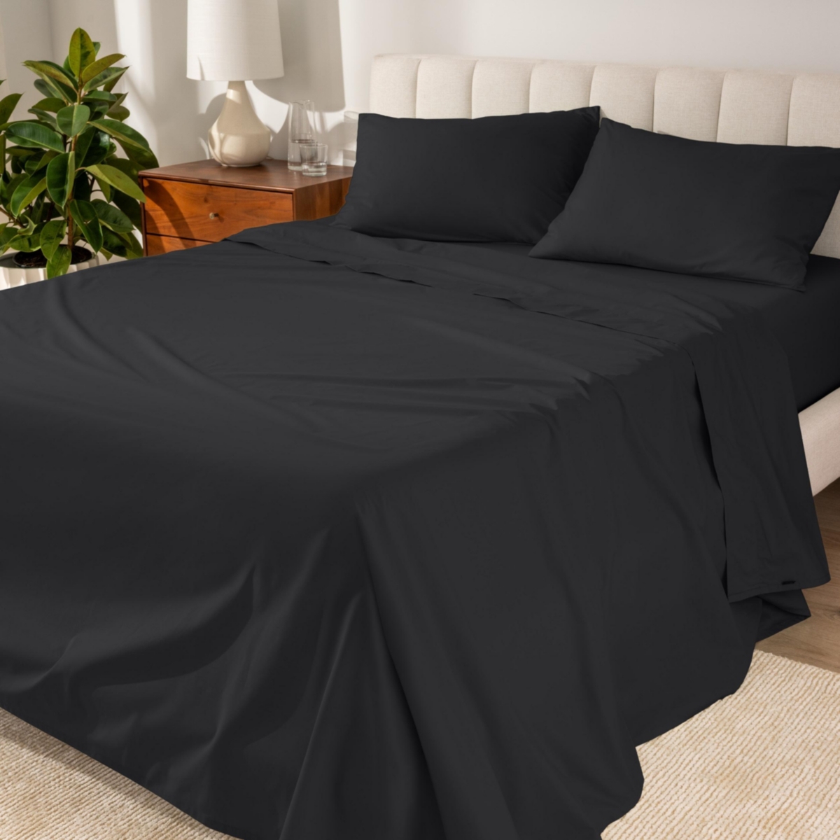 Click here for Bare Home Percale Sheet Set - Black prices