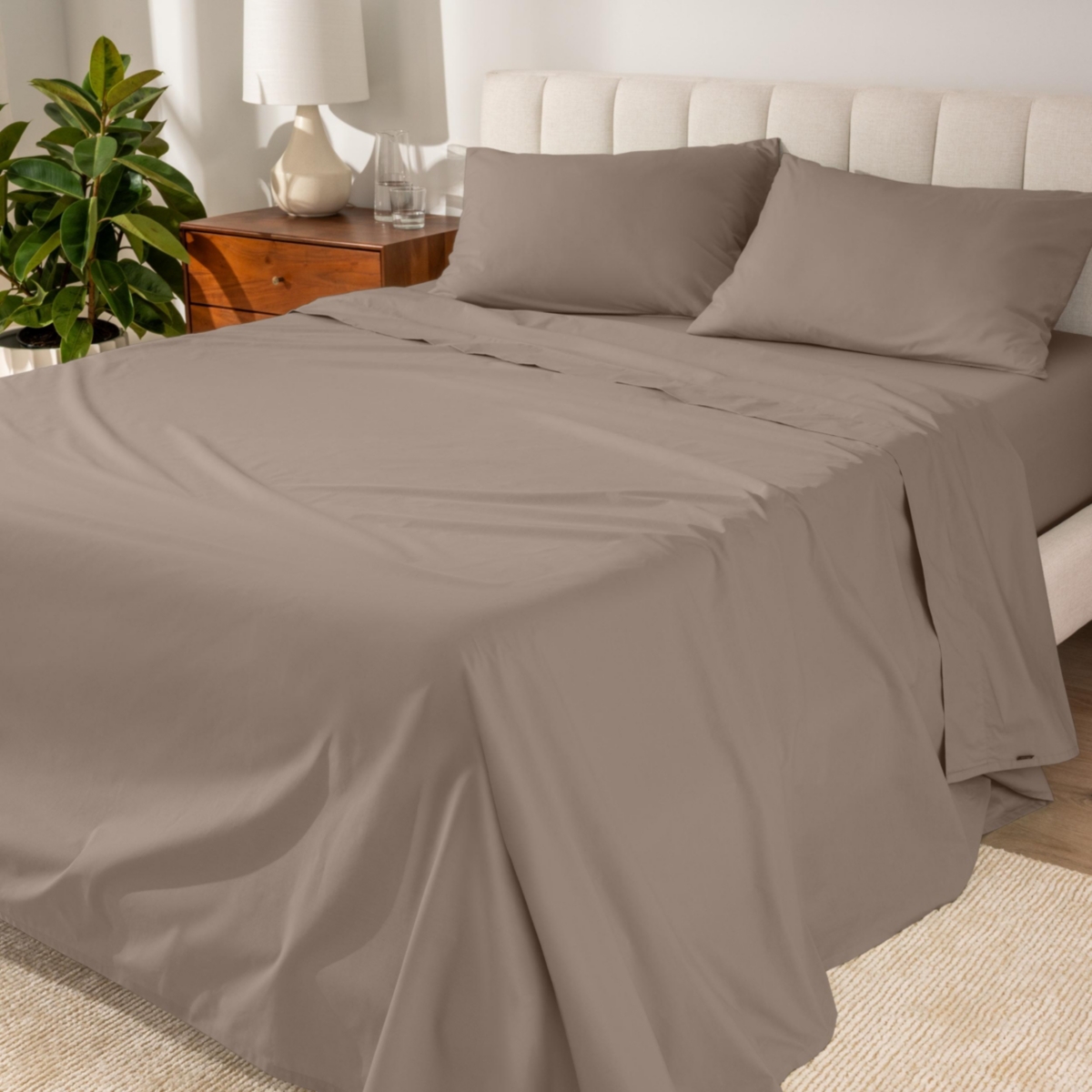 Click here for Bare Home Percale Sheet Set - Taupe prices