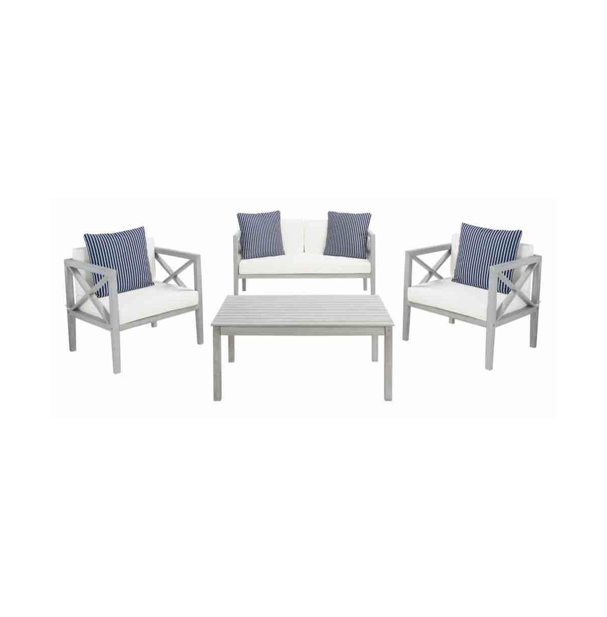 Click here for Nunzio 4 Pc Outdoor Set With Accent Pillows - Grey... prices