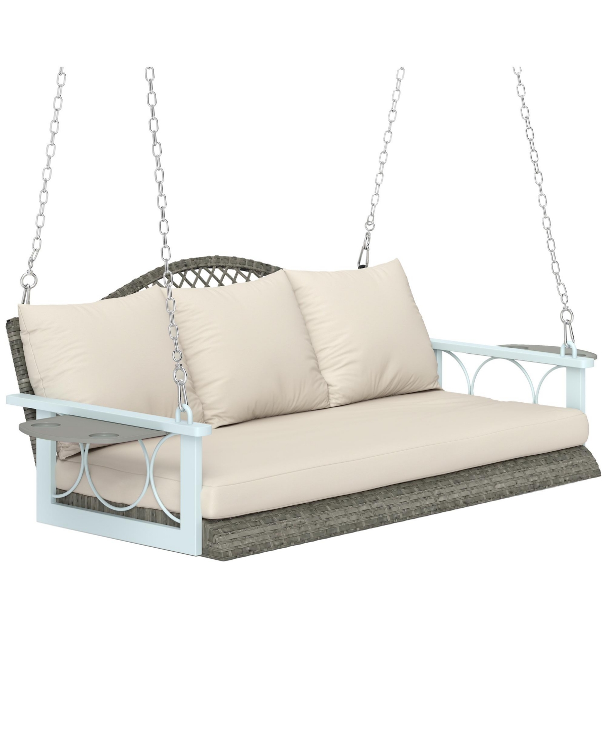 Click here for Outsunny Wicker Porch Swing  Hanging Swing Bench w... prices