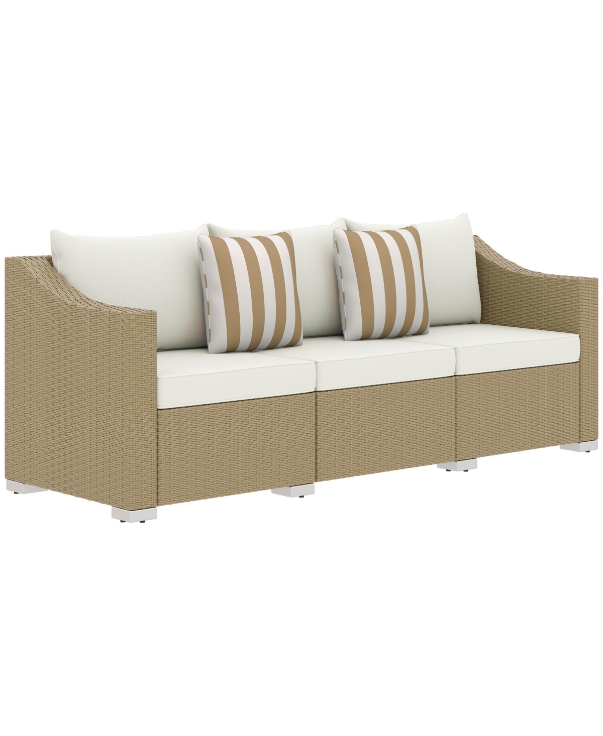 Click here for Outsunny 3 Seater Patio Sofa  Wicker Couch with Cu... prices